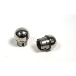 Lambretta Headset (handlebar) bar ends, round heavy type, stainless ...